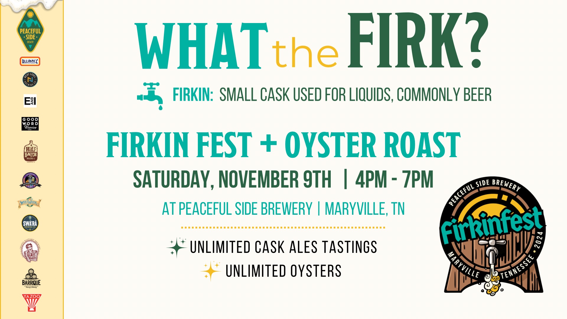 Firkin Fest + Oyster Roast - Event in Blount County - Lets Be Blount